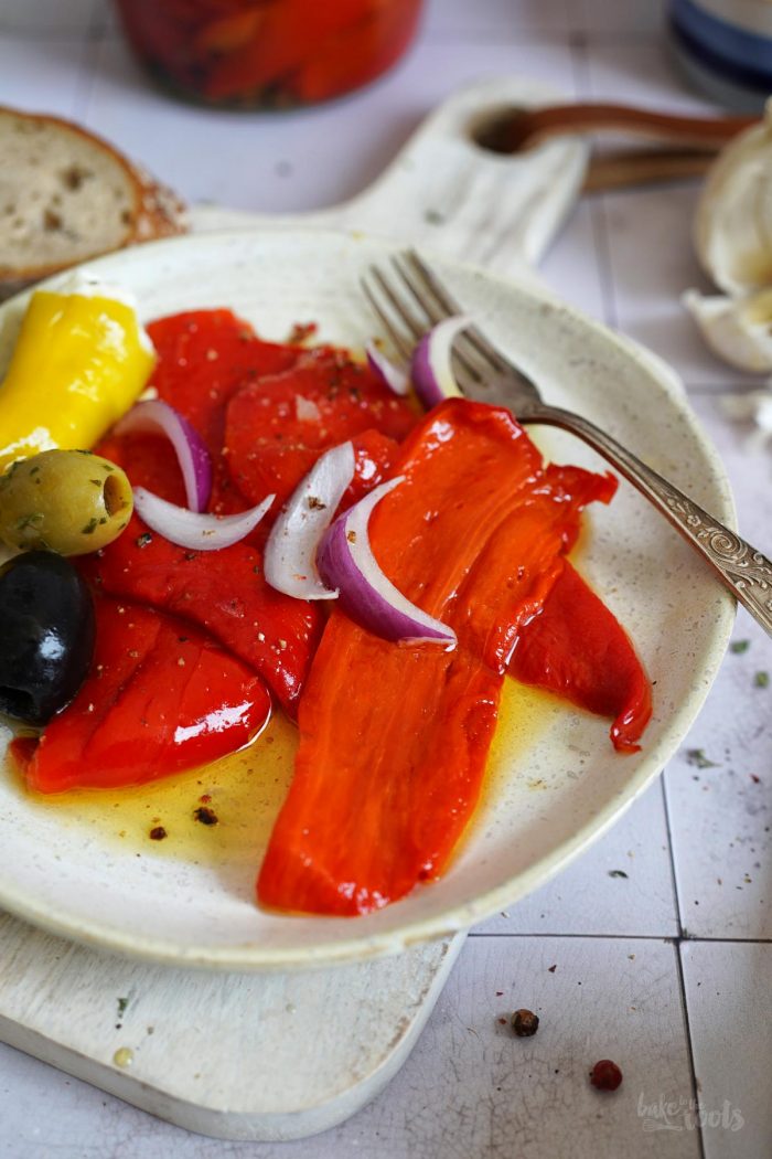 Homemade Pickled Grilled Bell Peppers | Bake to the roots