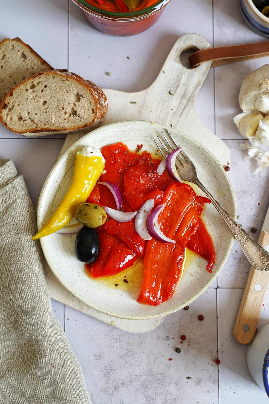 Homemade Pickled Grilled Bell Peppers | Bake to the roots