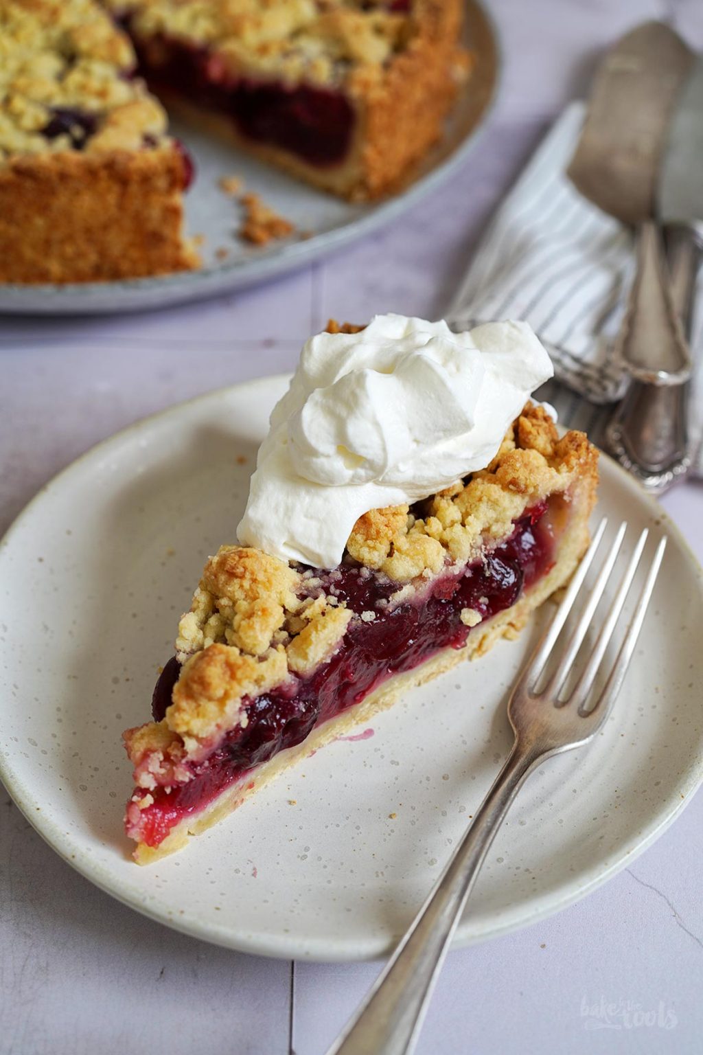 German Cherry Streusel Cake | Bake to the roots
