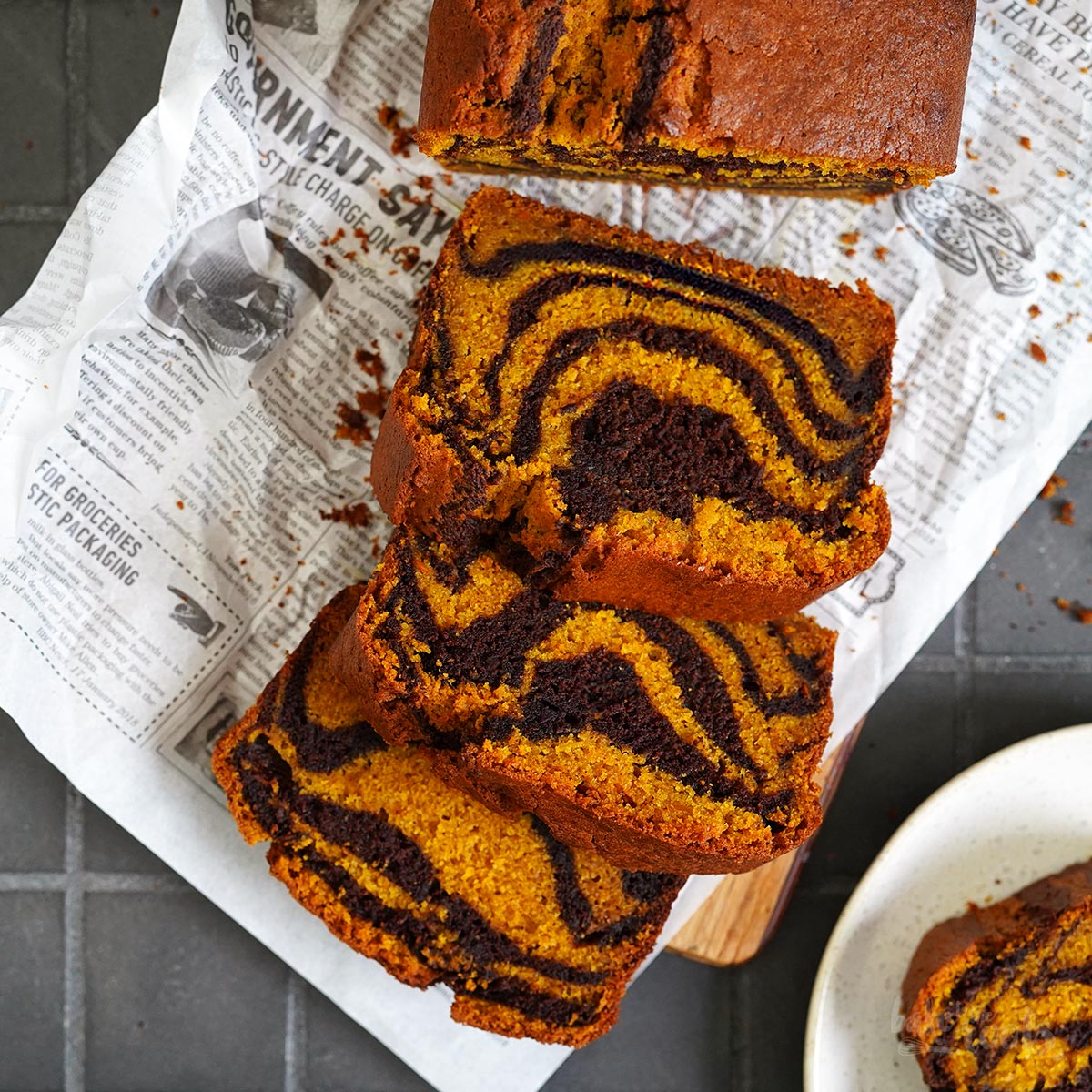 Pumpkin Chocolate Marble Cake (Tiger Cake) | Bake to the roots | Bake ...