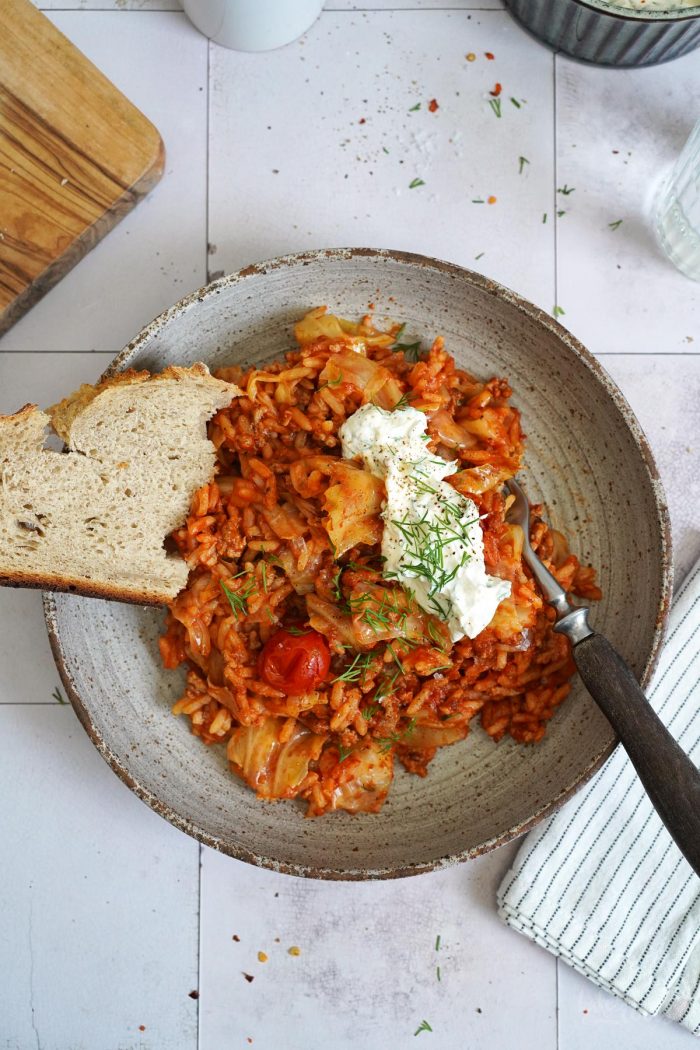 Unstuffed (Lazy) Cabbage Rolls | Bake to the roots