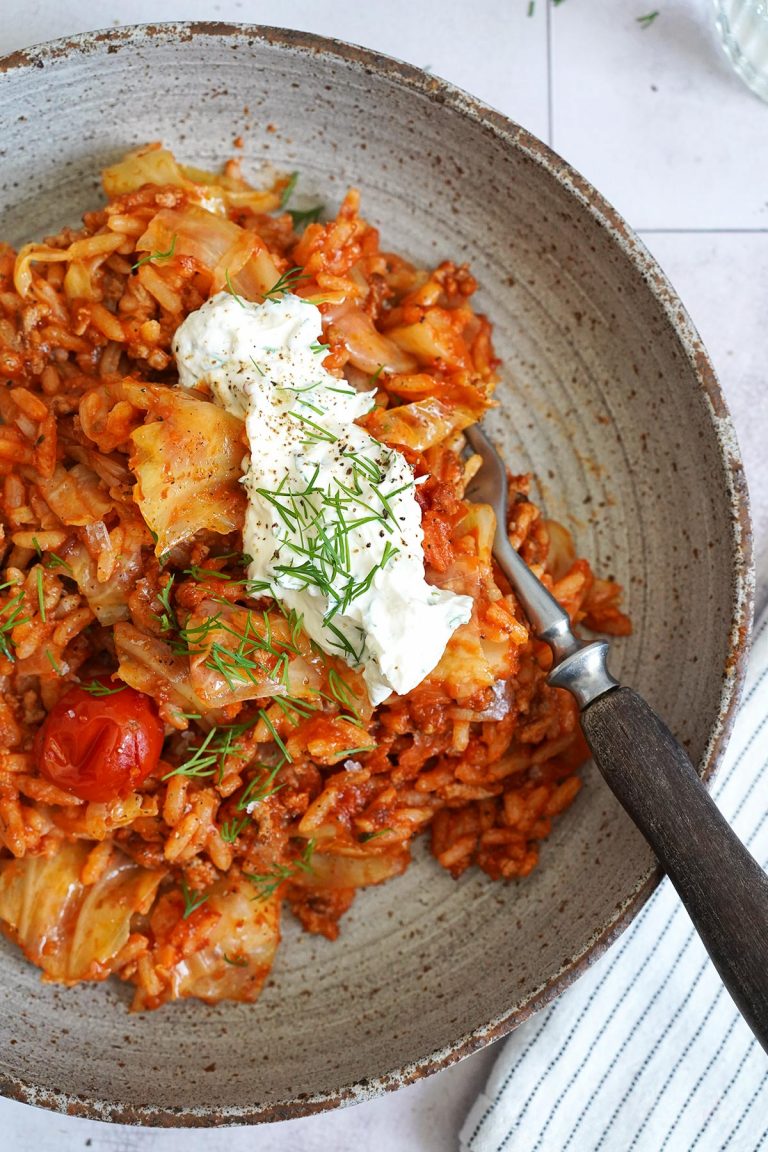 Unstuffed (Lazy) Cabbage Rolls | Bake to the roots
