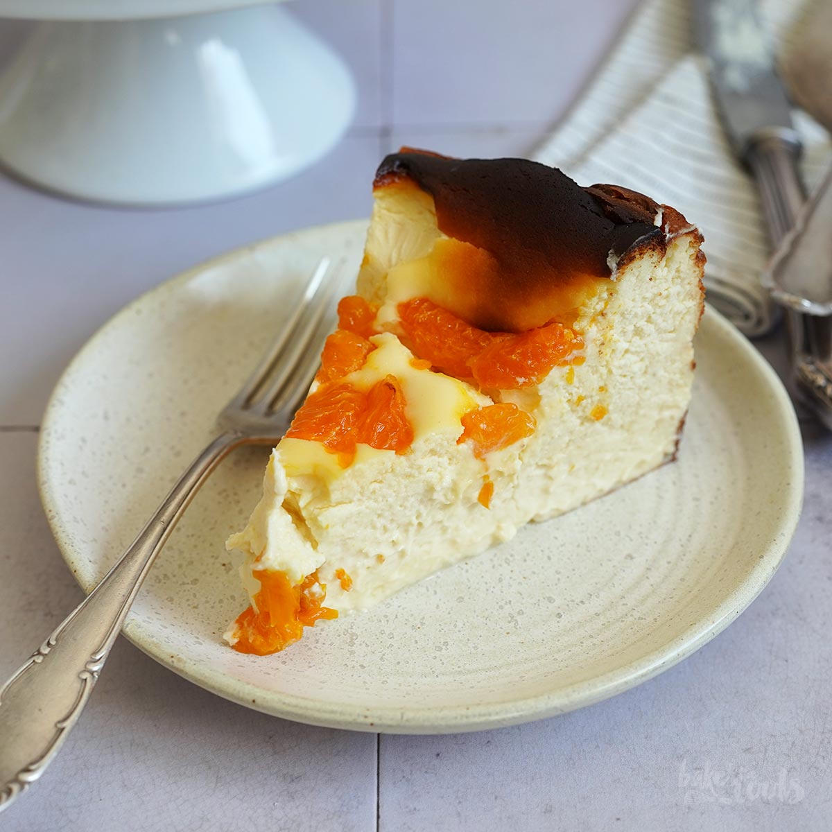 Mandarin Oranges Basque Cheesecake | Bake to the roots