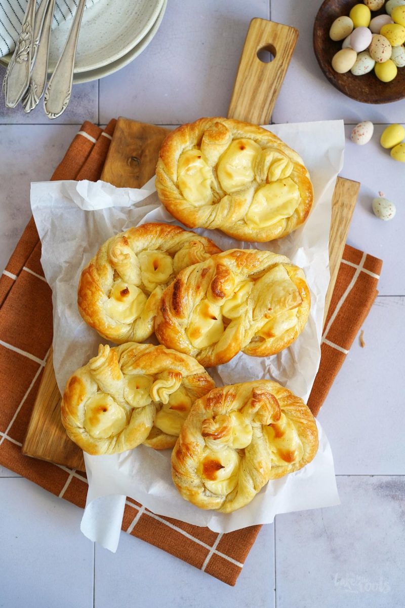Einfache Puddingteilchen mit Blätterteig | Bake to the roots