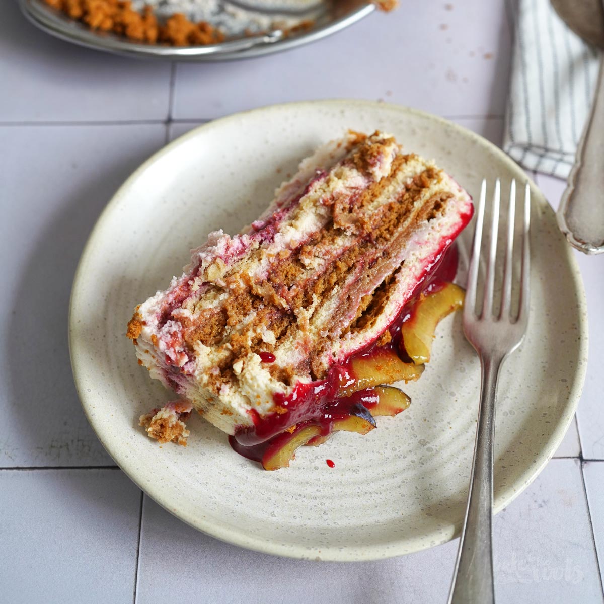 Icebox Cake with Damson Plums & Biscoff Cookies | BTTR