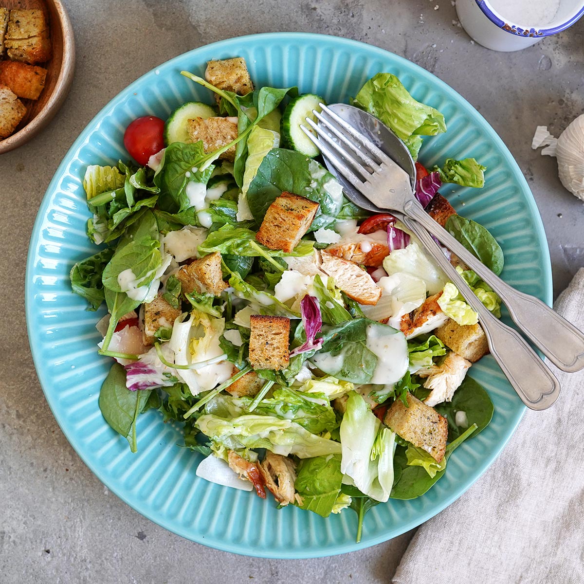 Caesar Chicken Salad | Bake to the roots | Bake to the roots