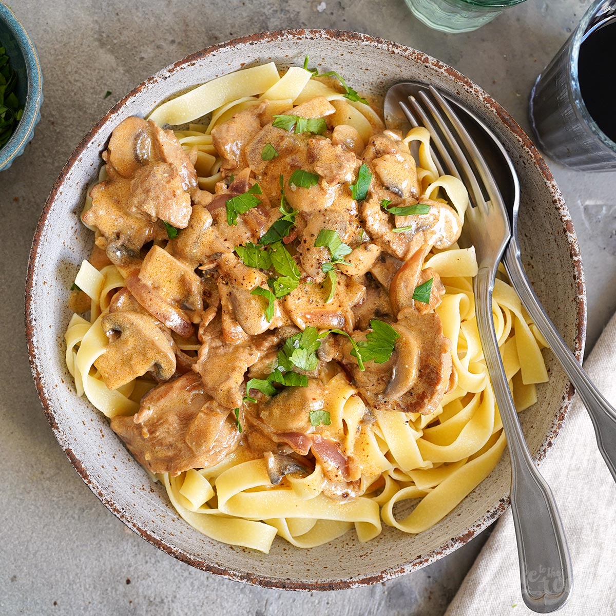 Pork Stroganoff with Pasta | Bake to the roots